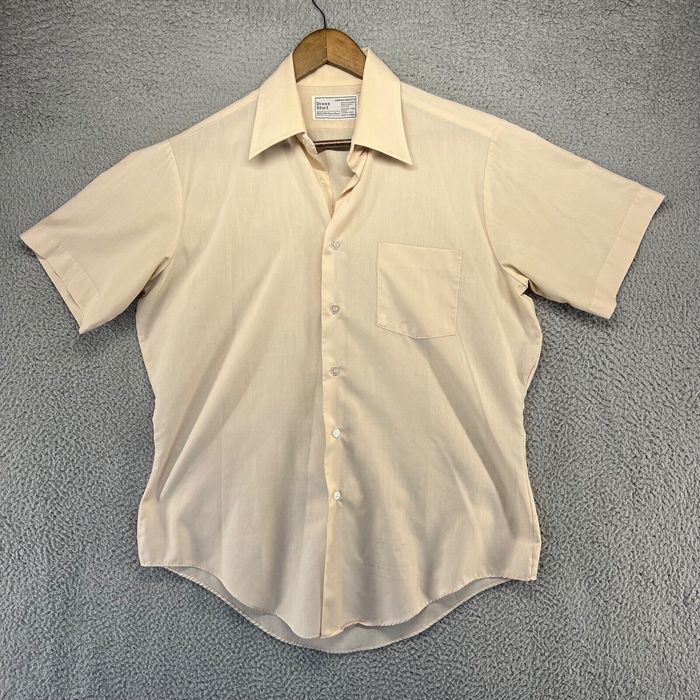 Sears Vintage Sears Shirt Men's 16 Large Beige Button Dress Perma Prest ...