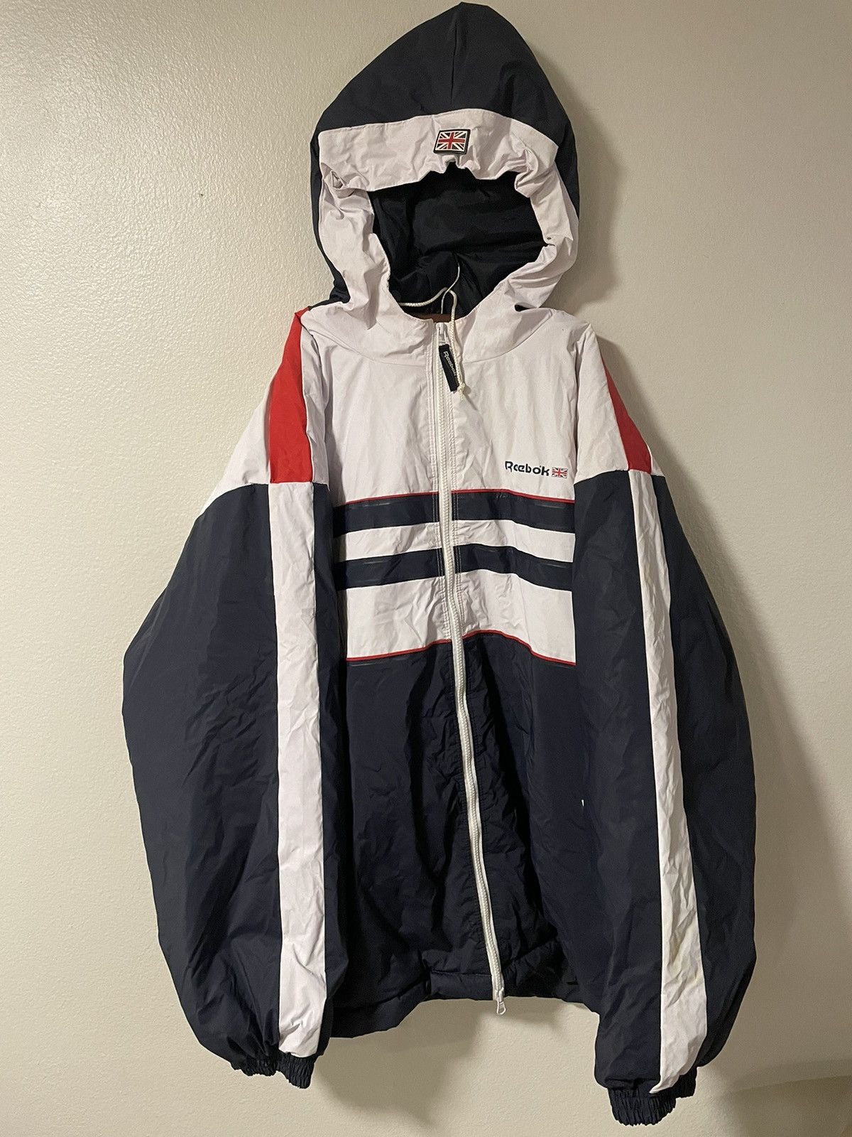 Reebok × Streetwear × Vintage Vintage England Flag 80’s Reebok Jacket ...