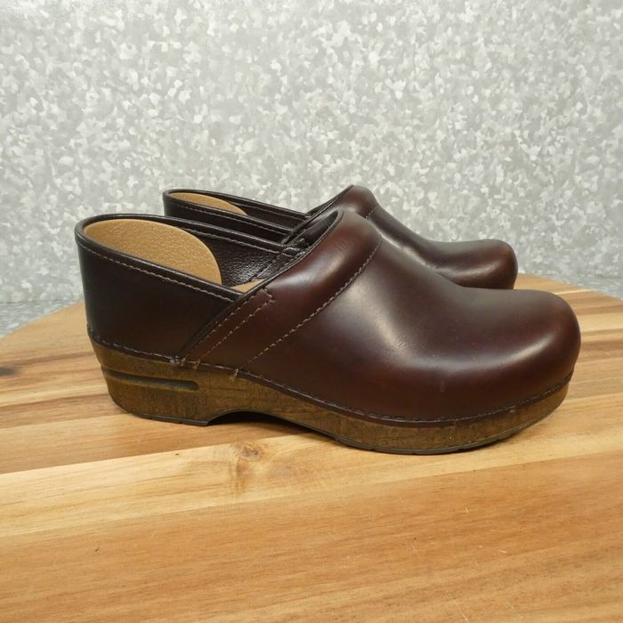 Dansko Dansko Clogs Womens 39 Block Heel Shoes Brown Leather Slip On ...