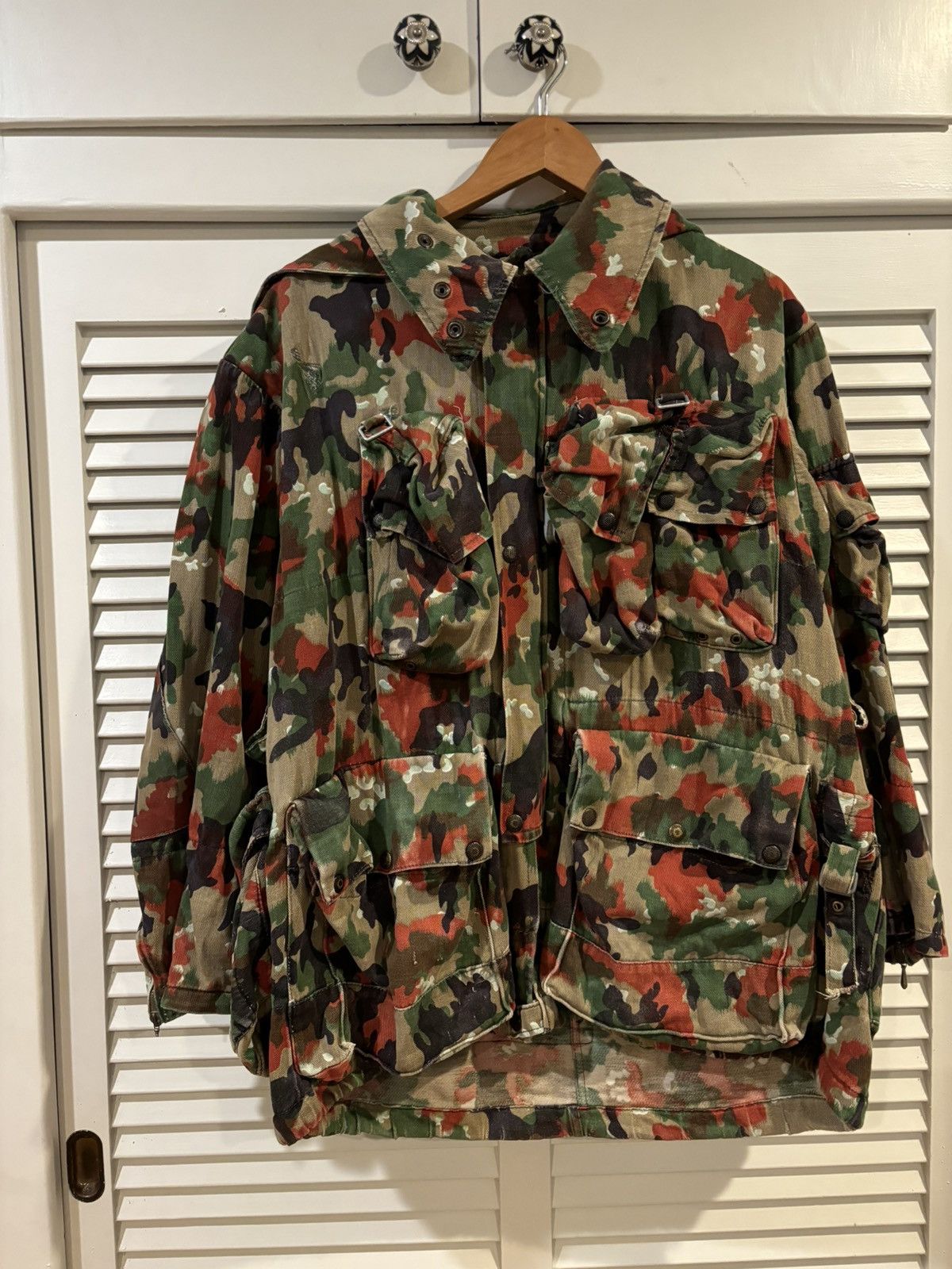 Vintage Vintage Swiss m70 camo jacket multiple pockets | Grailed