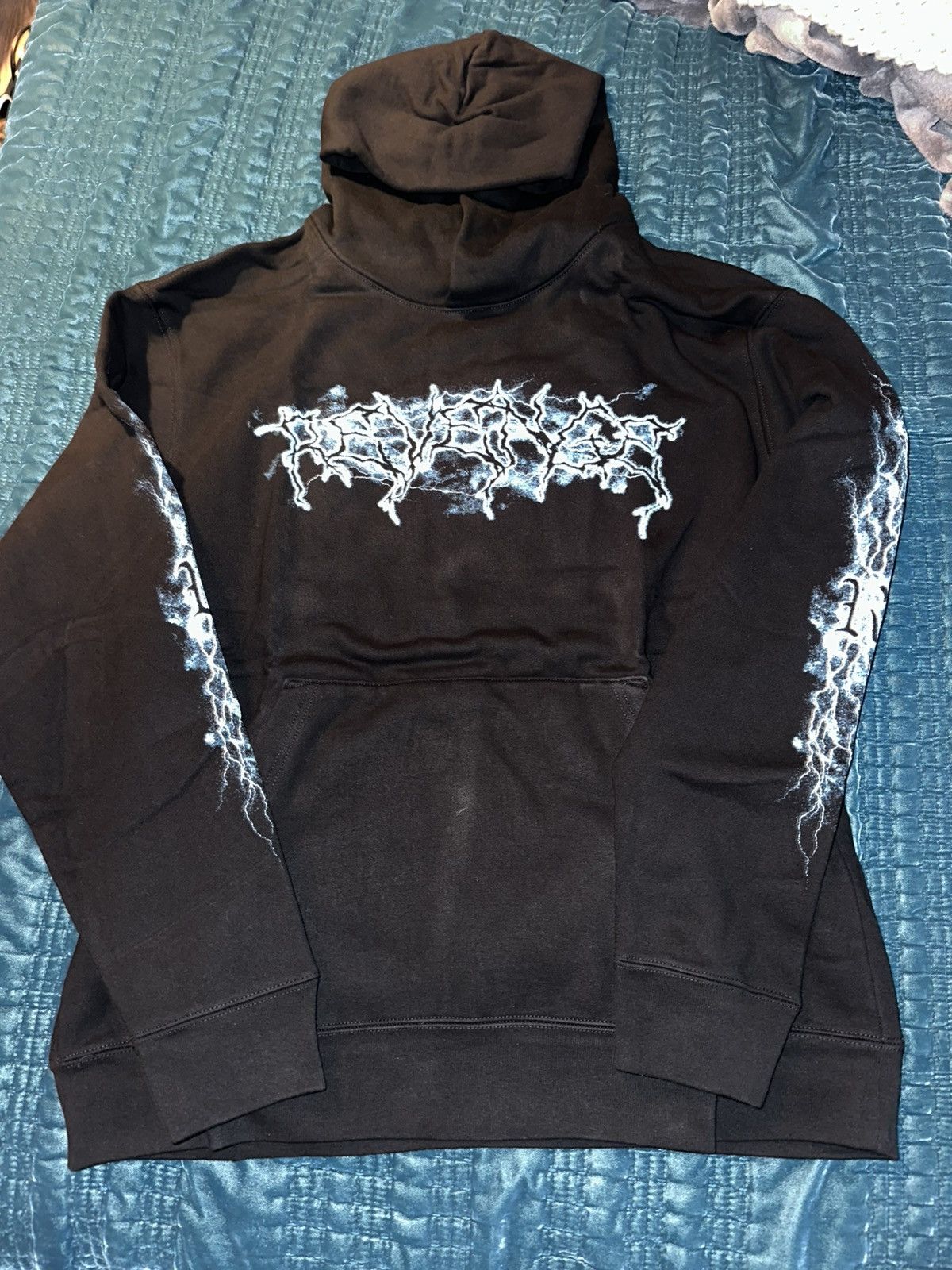 Revenge Blue Lightning Anarchy Hoodie | Grailed