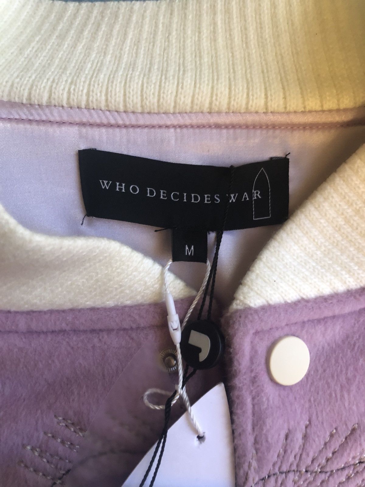 Who Decides War Pink namesake varsity jacket | Grailed