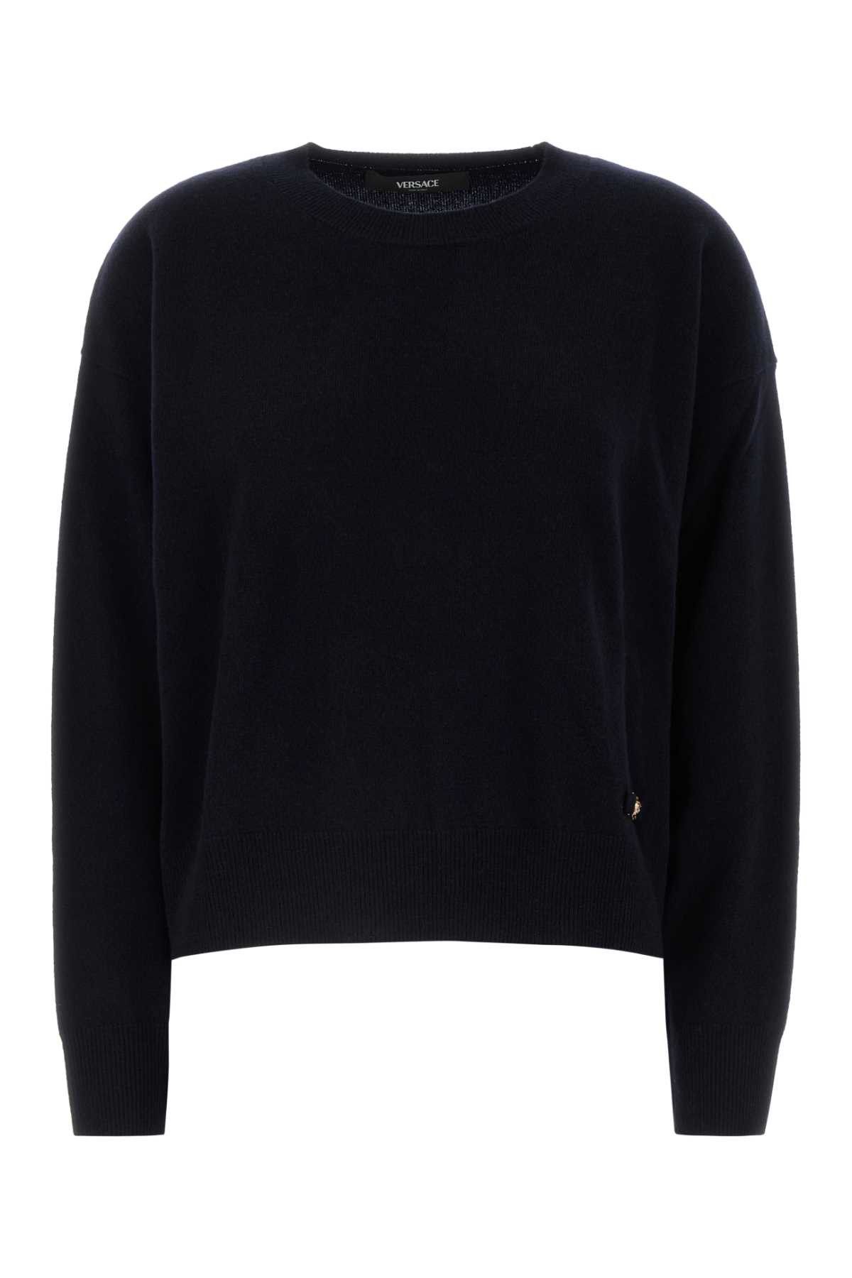 Versace Midnight Blue Stretch Wool Blend Sweater | Grailed
