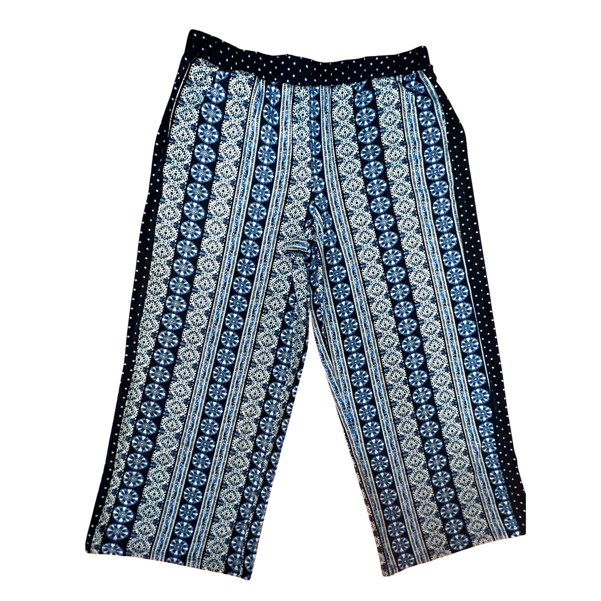 Other CCC Bohemian Style Wide Leg Geo Print Pajama Pants Elastic W ...