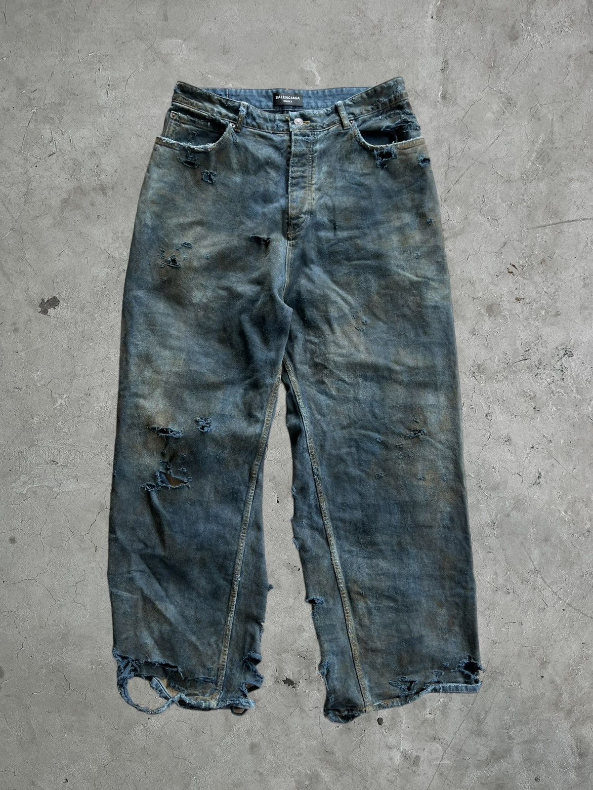 Balenciaga Balenciaga Mud Super Destroyed Jeans | Grailed