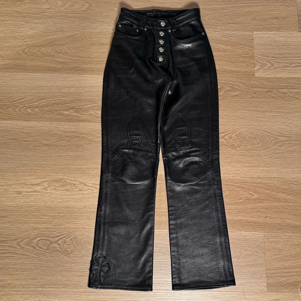 Chrome Hearts Chrome hearts leather pants jeans | Grailed