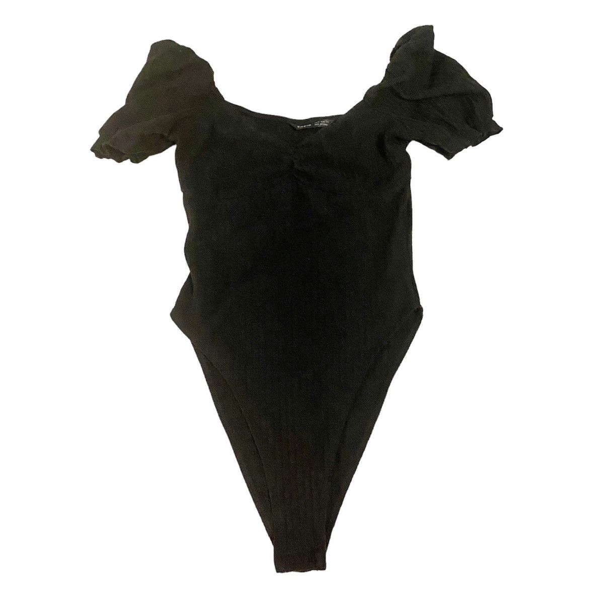 Shein Black Sweetheart Neck Puff Sleeve Bodysuit Grailed