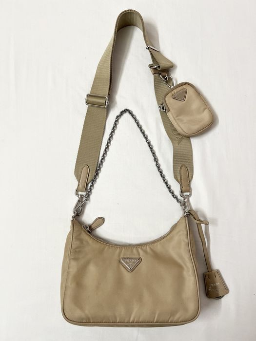 Prada Prada Re-edition 2005 Nylon Tan Shoulder Bag Crossbody Purse ...