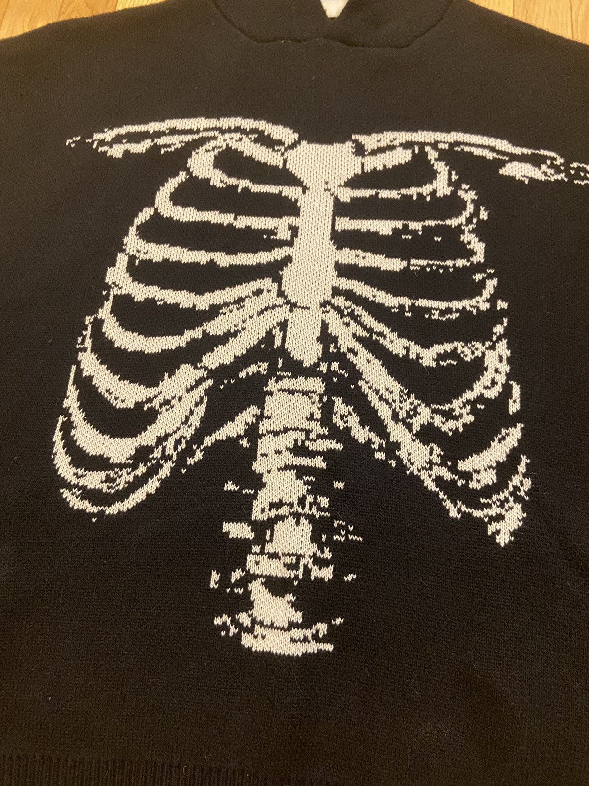 Team Sesh Teamsesh “Skeletal” Oversized Knitted Hoodie | Grailed