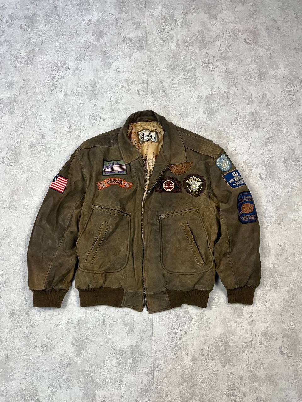 Vintage Vintage Excelled Leather Jacket Military Army Patches USA | Grailed