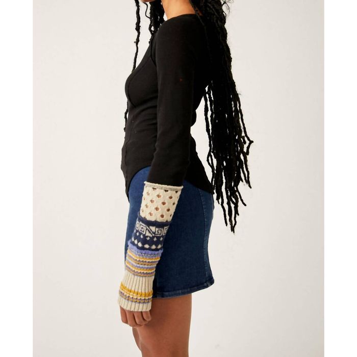 Free People FREE PEOPLE Cozy Craft Cuff Top In Black Combo | Grailed