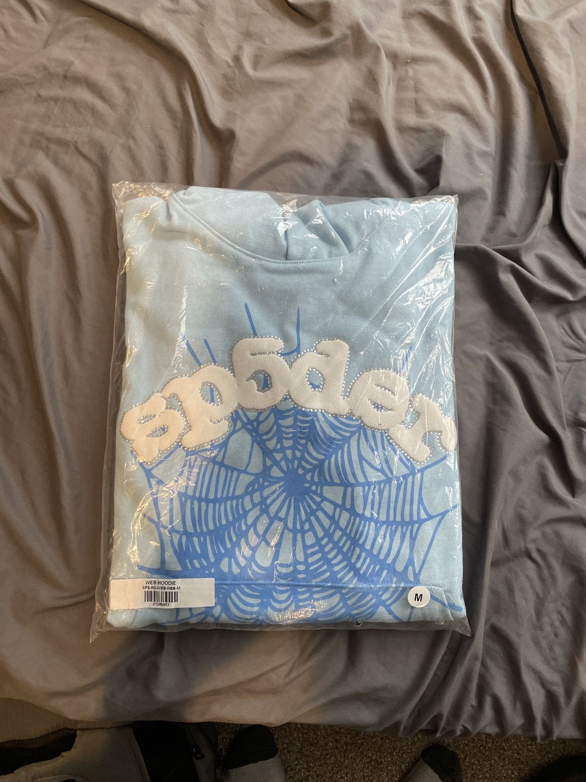 Vintage Sp5der Web Hoodie Baby Blue | Grailed
