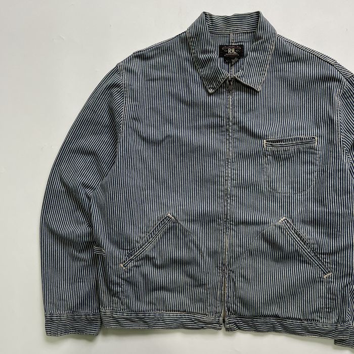 Vintage 1990s RRL “Double RL” Blue/White Stripes Hickory Work Jacket ...