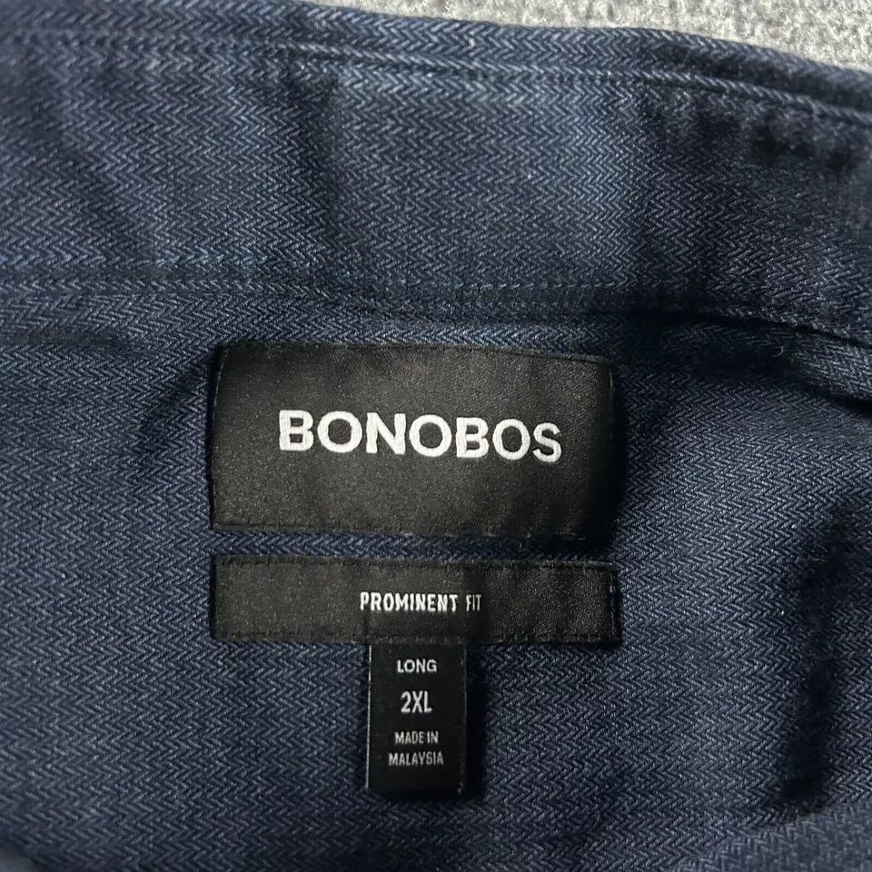 Bonobos Bonobos Shirt Mens 2XL Long Button Up Prominent Fit Flannel ...