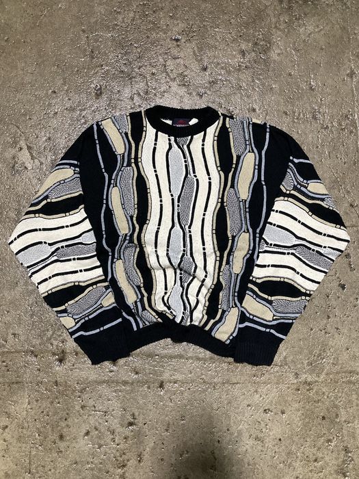 Vintage Crazy Vintage Coogi Style 3D Knit Pattern Sweater Art Biggie ...