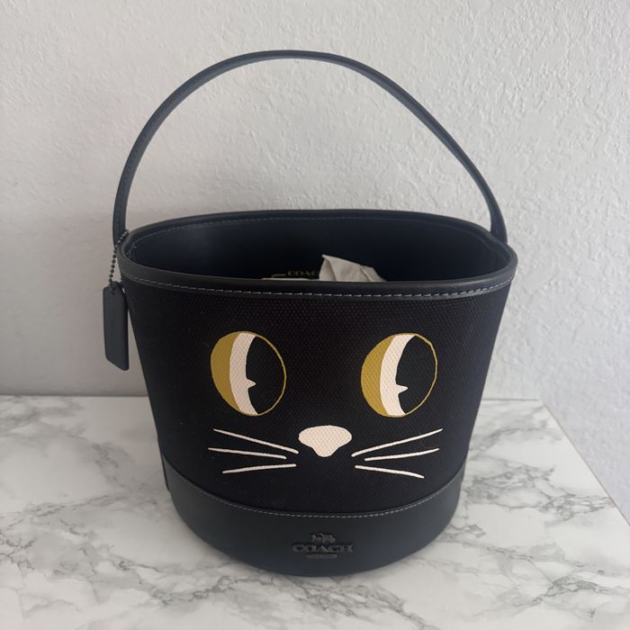 Coach Trick Or Treat Bucket In Signature Canvas With Halloween Cat ...