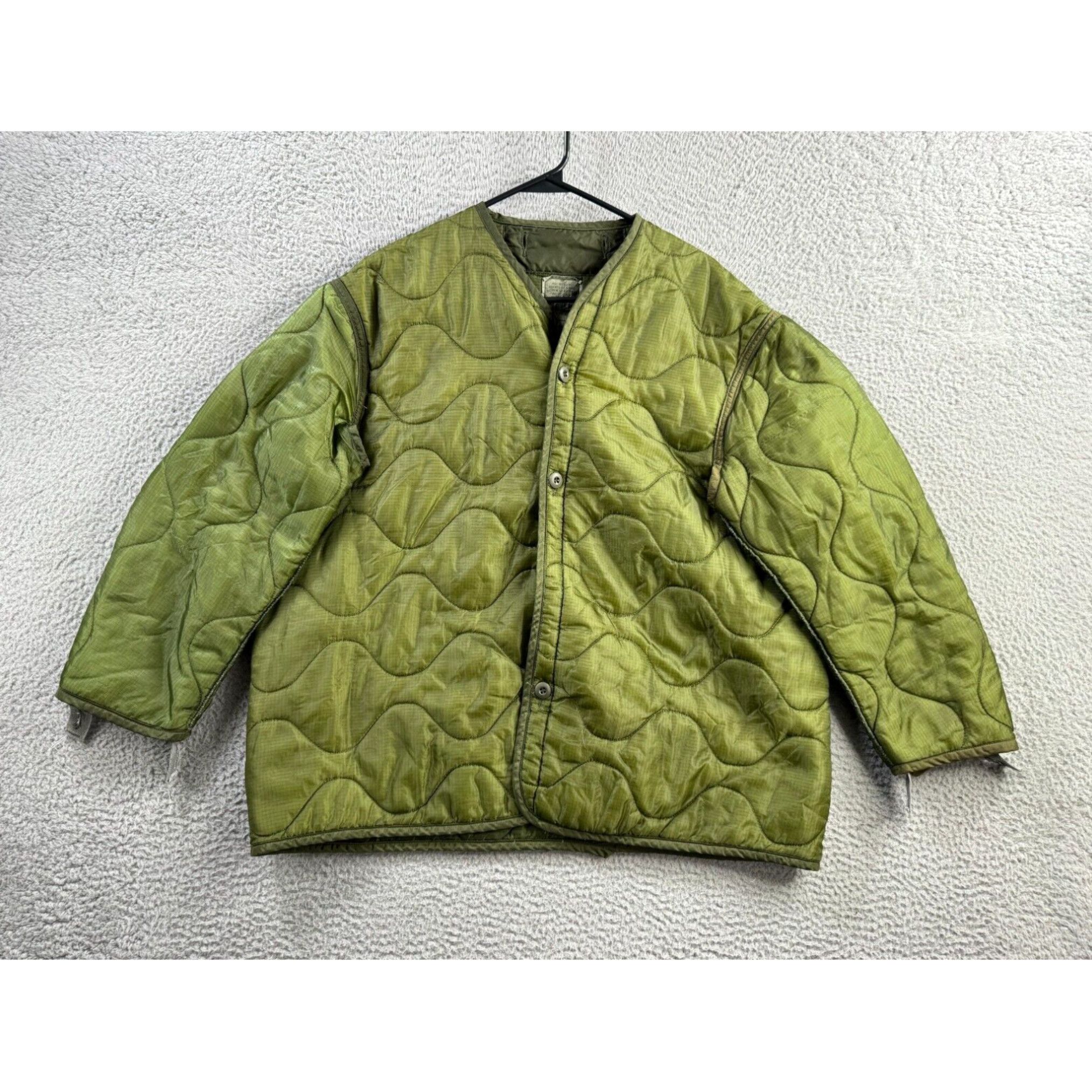 Vintage Authentic Mens Green Quilted M65 Smokers Liner Vintage Military ...