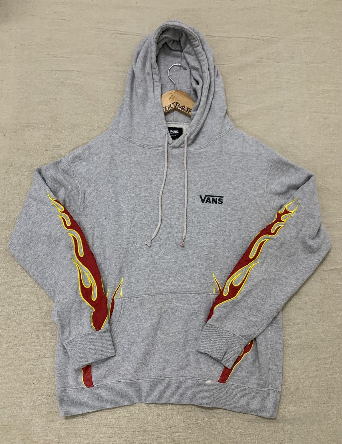Vans × Vintage VINTAGE VANS OFF THE WALL PULLOVER HOODIE WITH FLAMES ...