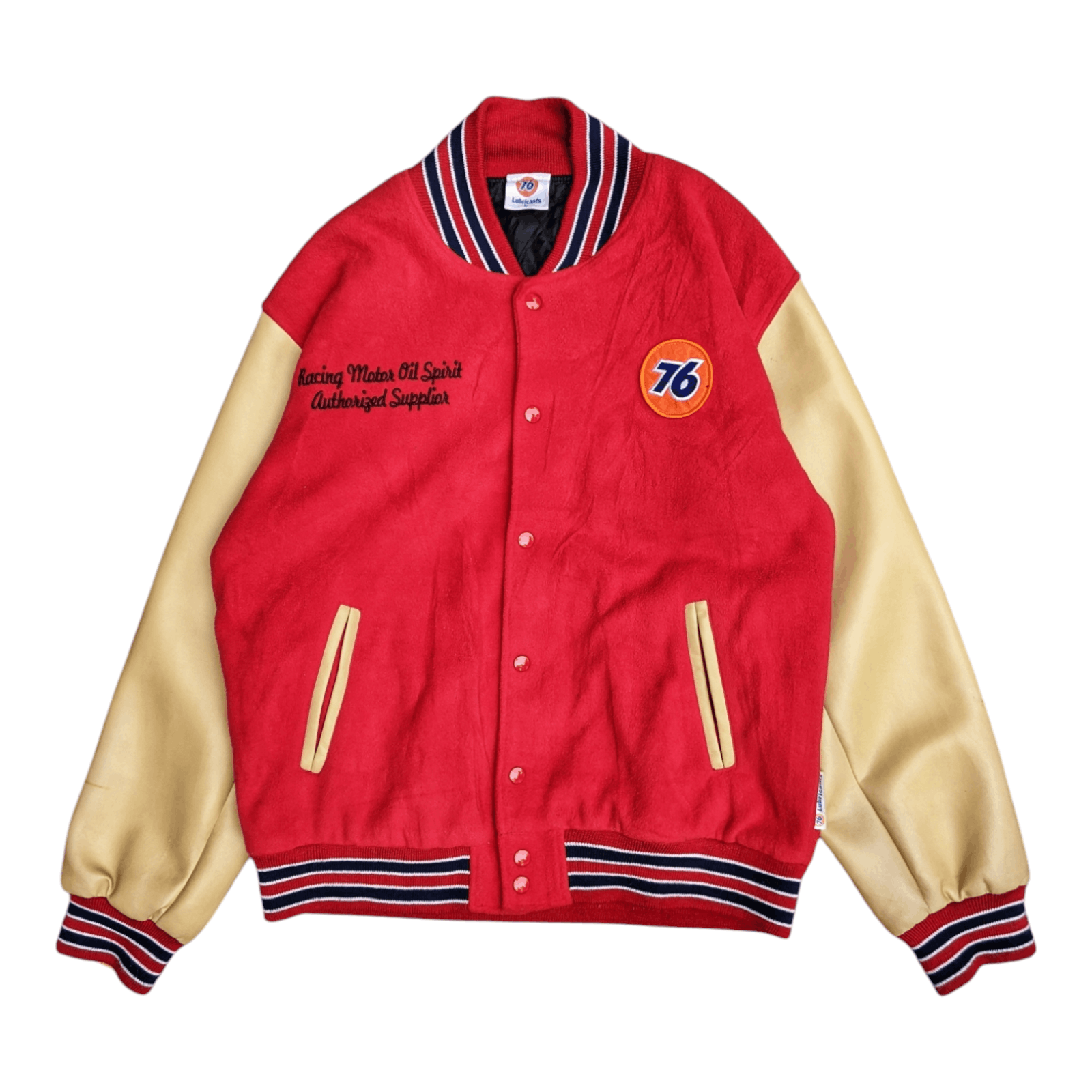 Racing × Varsity Jacket × Vintage 76 Lubricant Racing Varsity Jacket ...