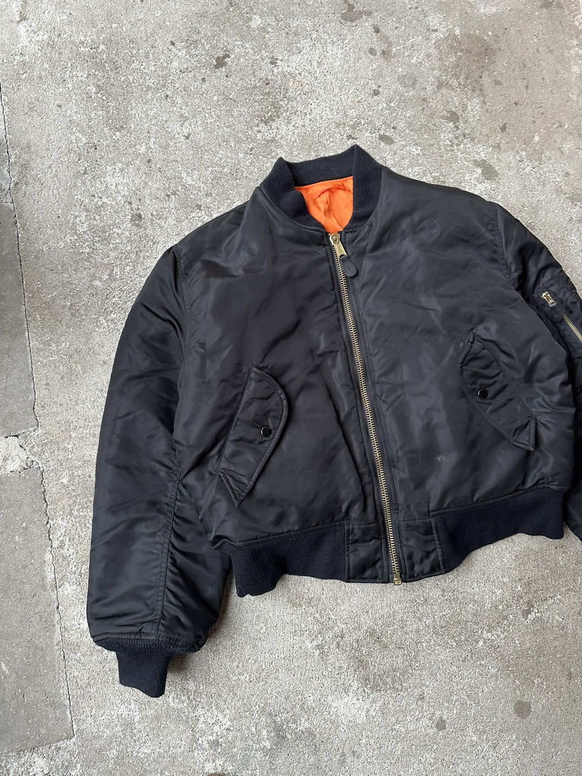 Military × Vintage Vintage MA1 Military Flyer Bomber Boxy Jacket | Grailed