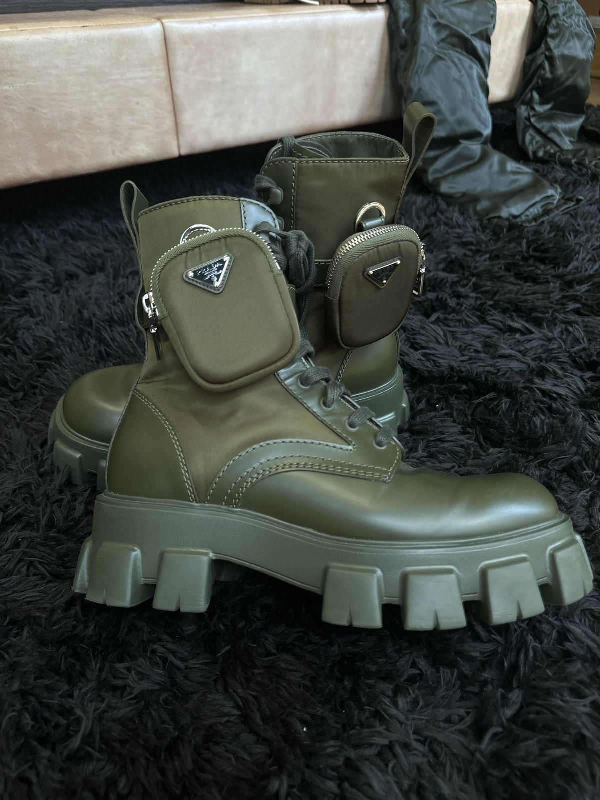 Prada ReNylon monolith cargo boot | Grailed