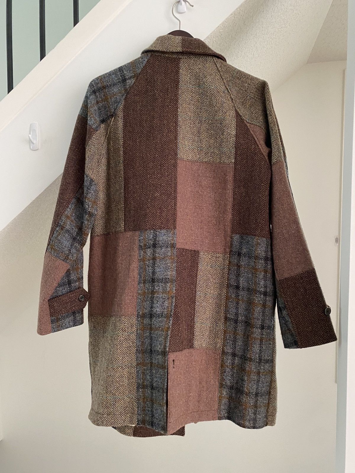 Beams Plus Patchwork Harris Tweed Balmacaan Coat | Grailed