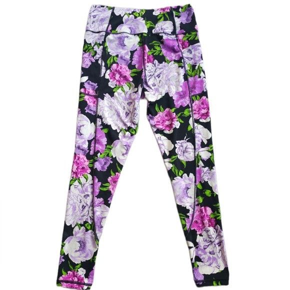 Victoria's Secret VICTORIA'S SECRET Purple and Black Floral Activewear ...