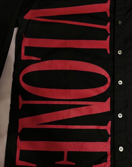 Vlone VLONE SCARFACE BUTTON-UP BLACK SHIRT | Grailed