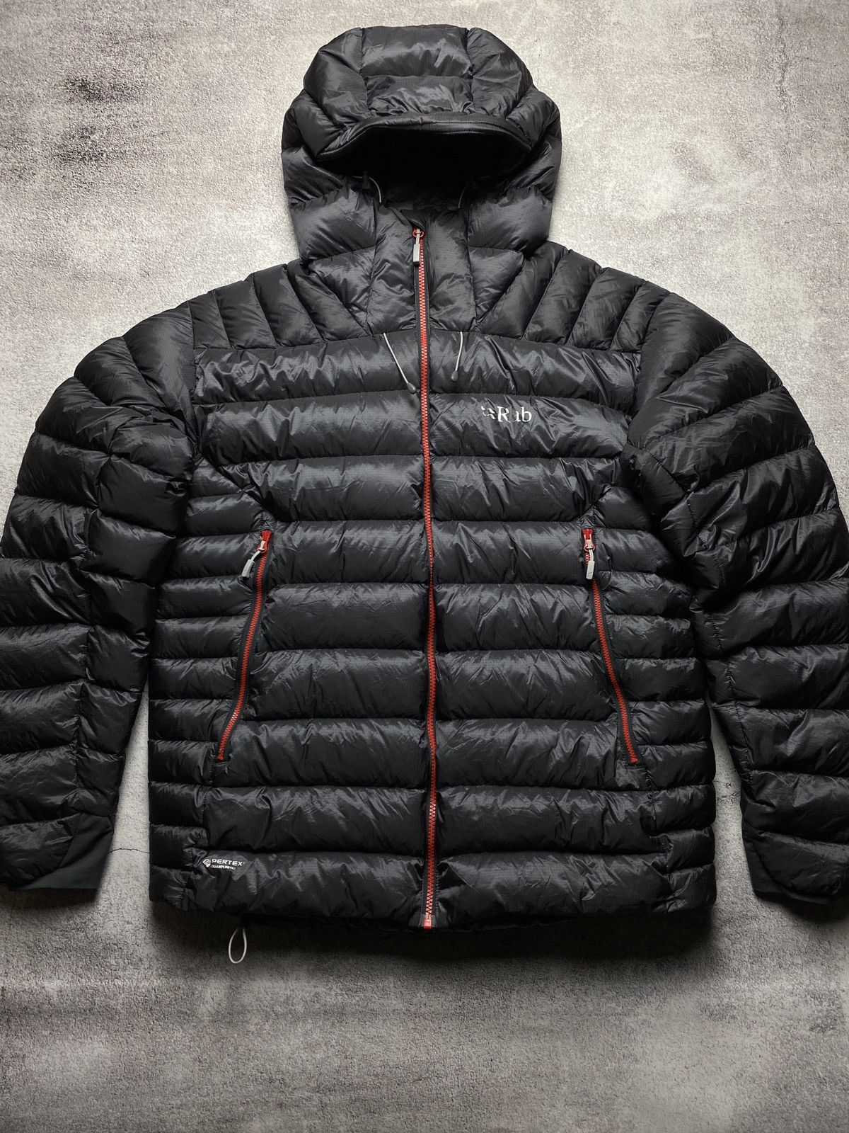 Outdoor Life dark grey Rab Electron down jacket puffer outdoor pertex ...