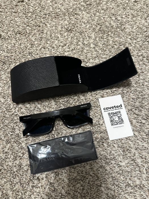 Prada Prada Polarized Shiny Black Square Shades Sunglasses | Grailed