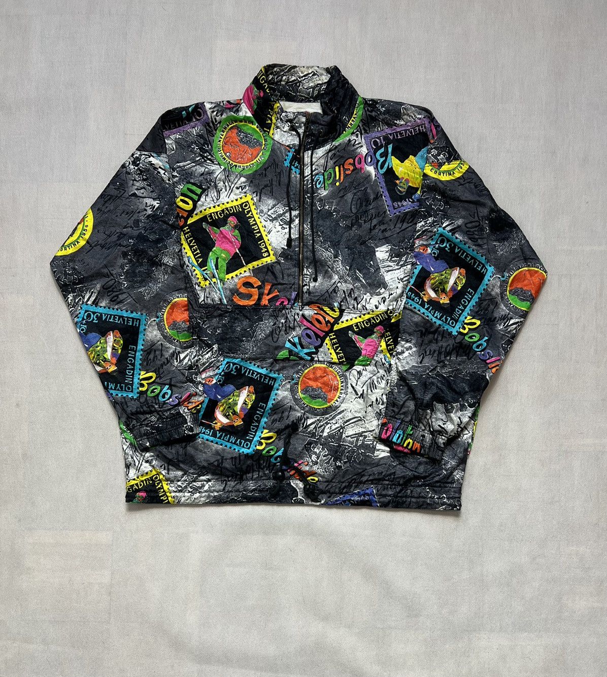 Vintage Jacket Benger Skeleton Skis Vintage 90’s engadin olympia | Grailed