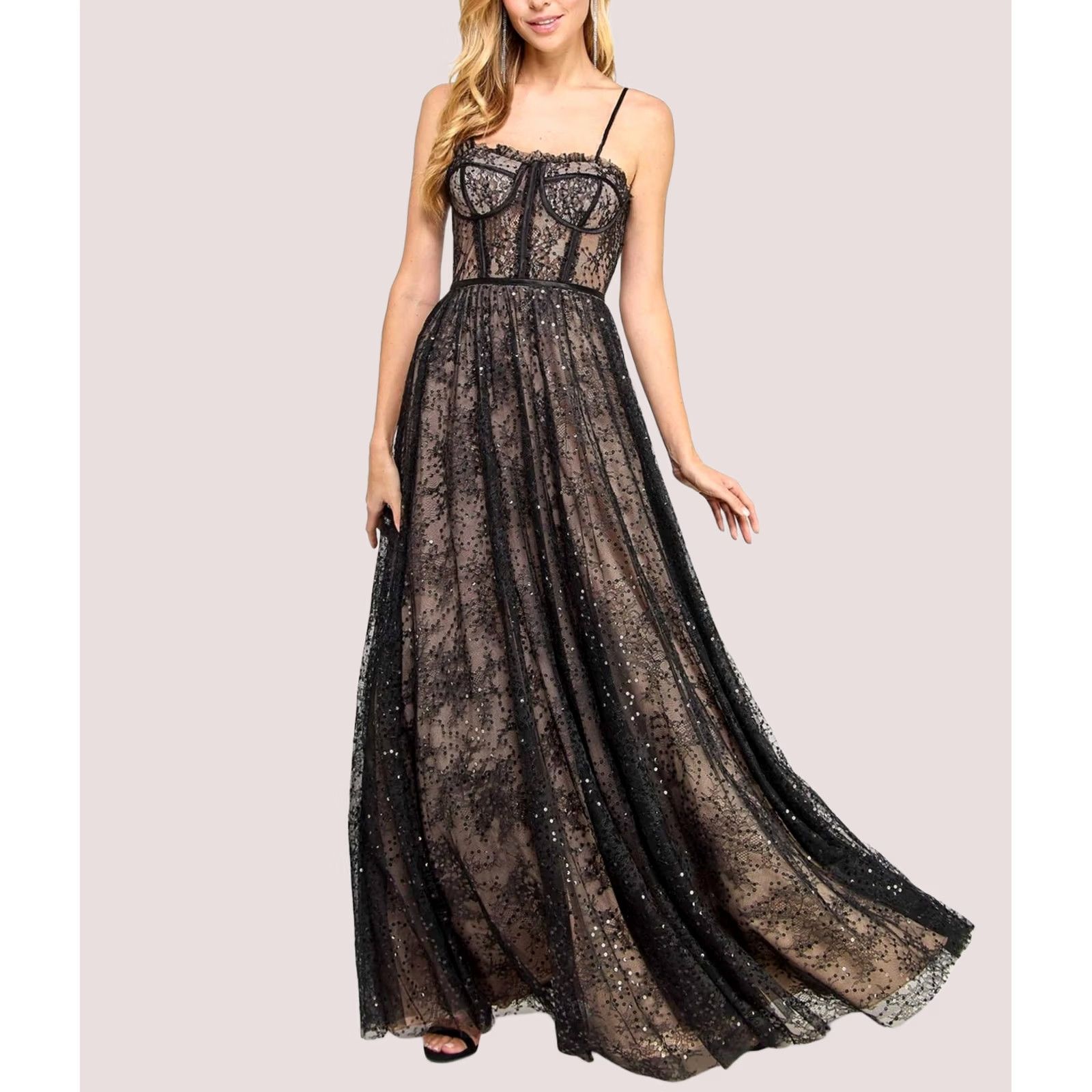 Vintage Say Yes to the Prom Bustier Gown Dress Juniors 5/6 Black Womens ...