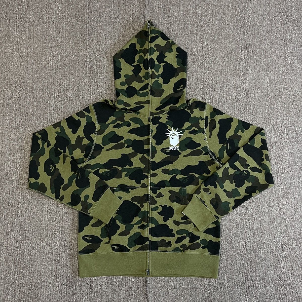 Bape Bape New York Store 1St Camo Zip Up Hoodie | Grailed