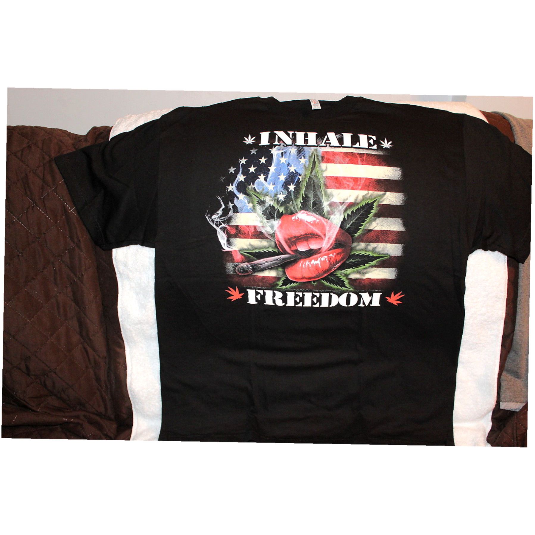 Vintage Inhale Freedom with Every Breath American Flag Lips Smoking ...