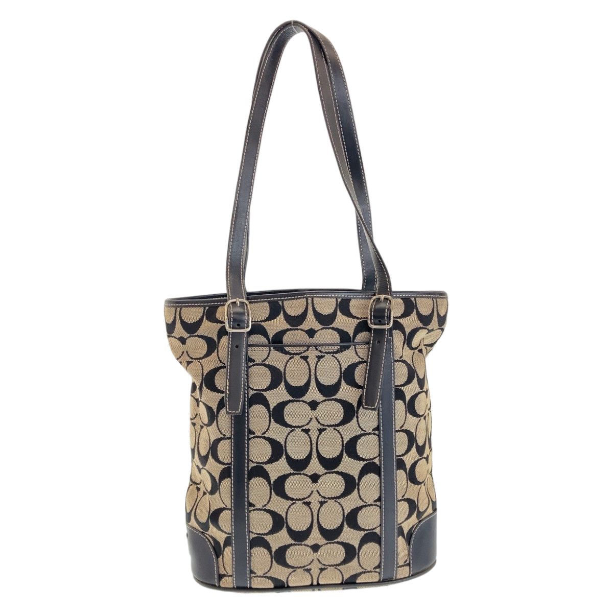 Coach Coach Coach Signature Canvas Leather Tote Bag Canvas Tote Bag ...