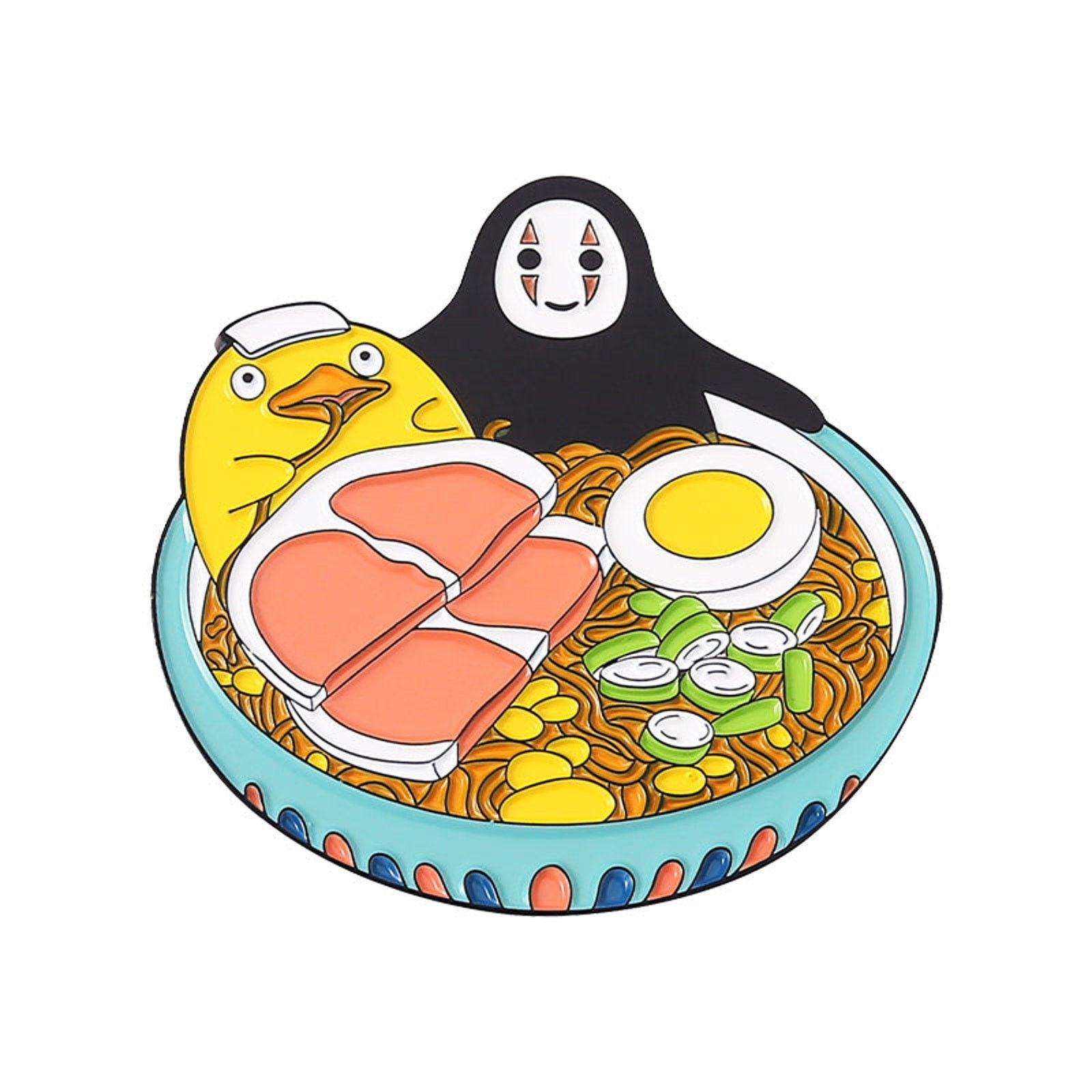Japanese Brand Spirited Away No face Eating Big Ramen Enamel Pins 86-1 ...