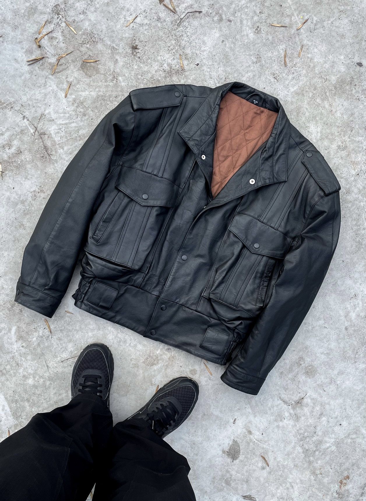 Genuine Leather × Leather Jacket × Ma 1 Vintage Leather Bomber MA-1 ...