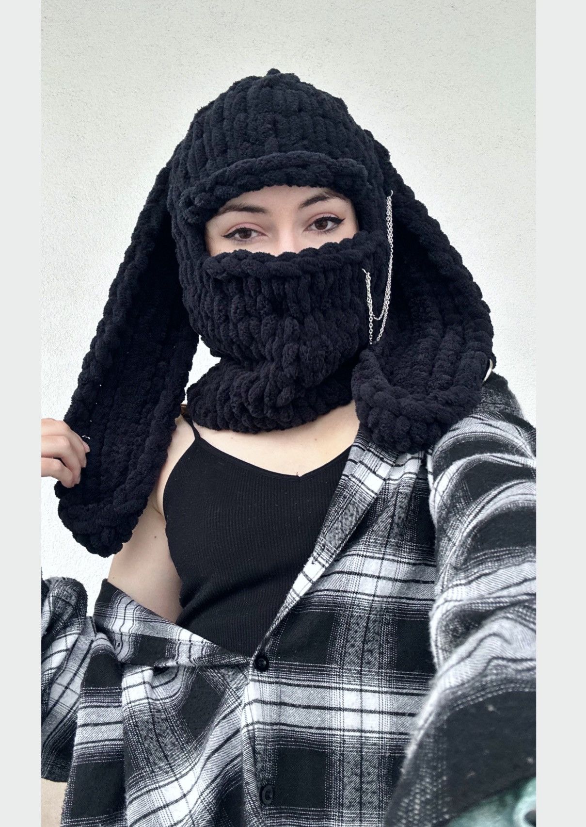 Handmade × Streetwear Bunny balaclava , ski mask , fun hat winter | Grailed