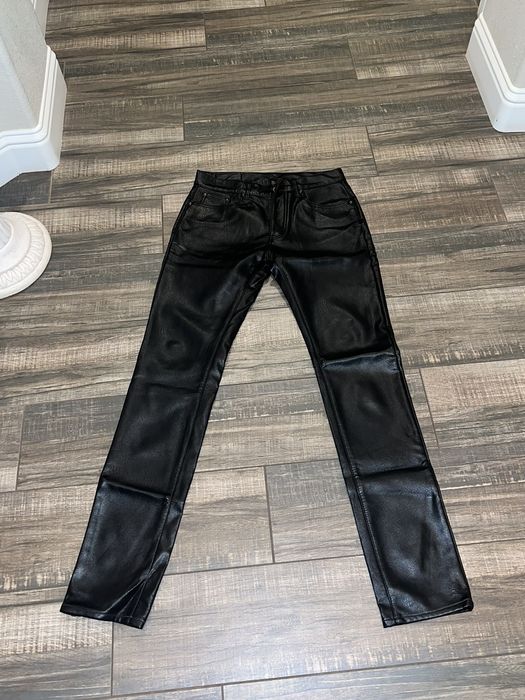 MNML Black Leather MNML JEANS | Grailed