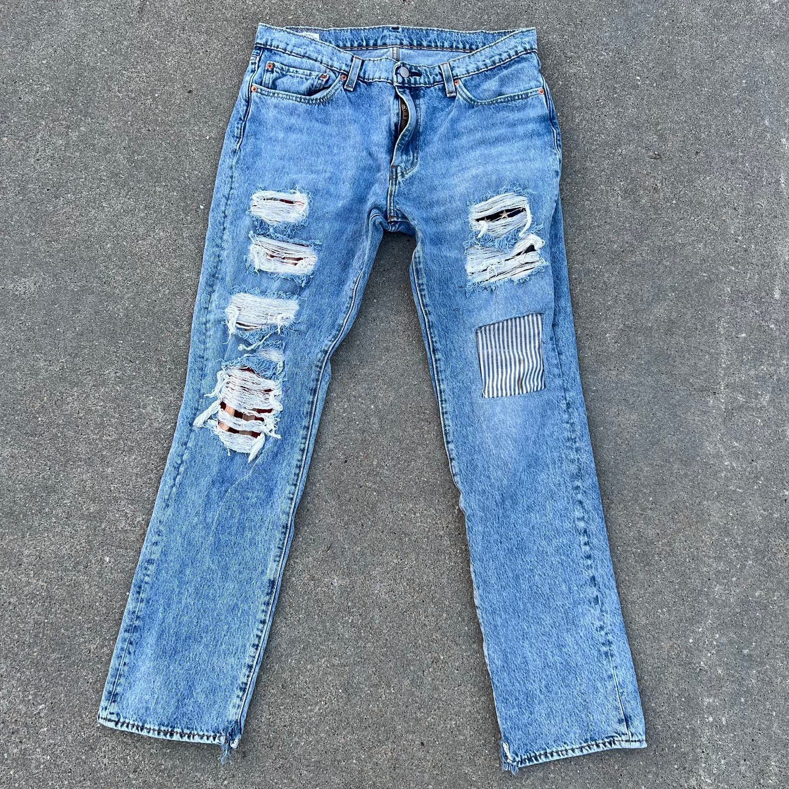 Levi's Levi's 511 Slim Jean American Flag Patch Distressed Peekaboo ...