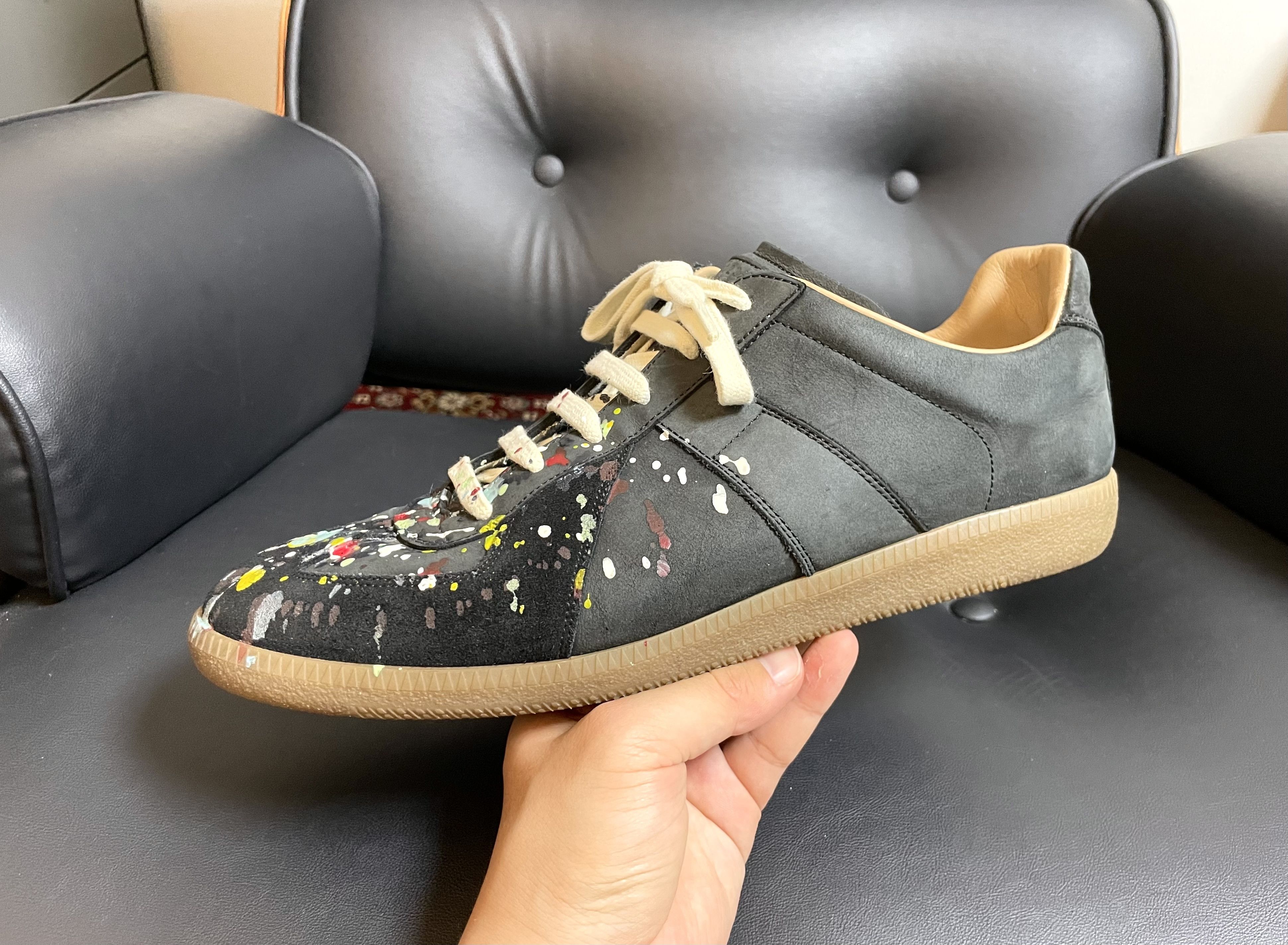 Maison Margiela Maison Margiela GAT (Paint Splatter Black) | Grailed