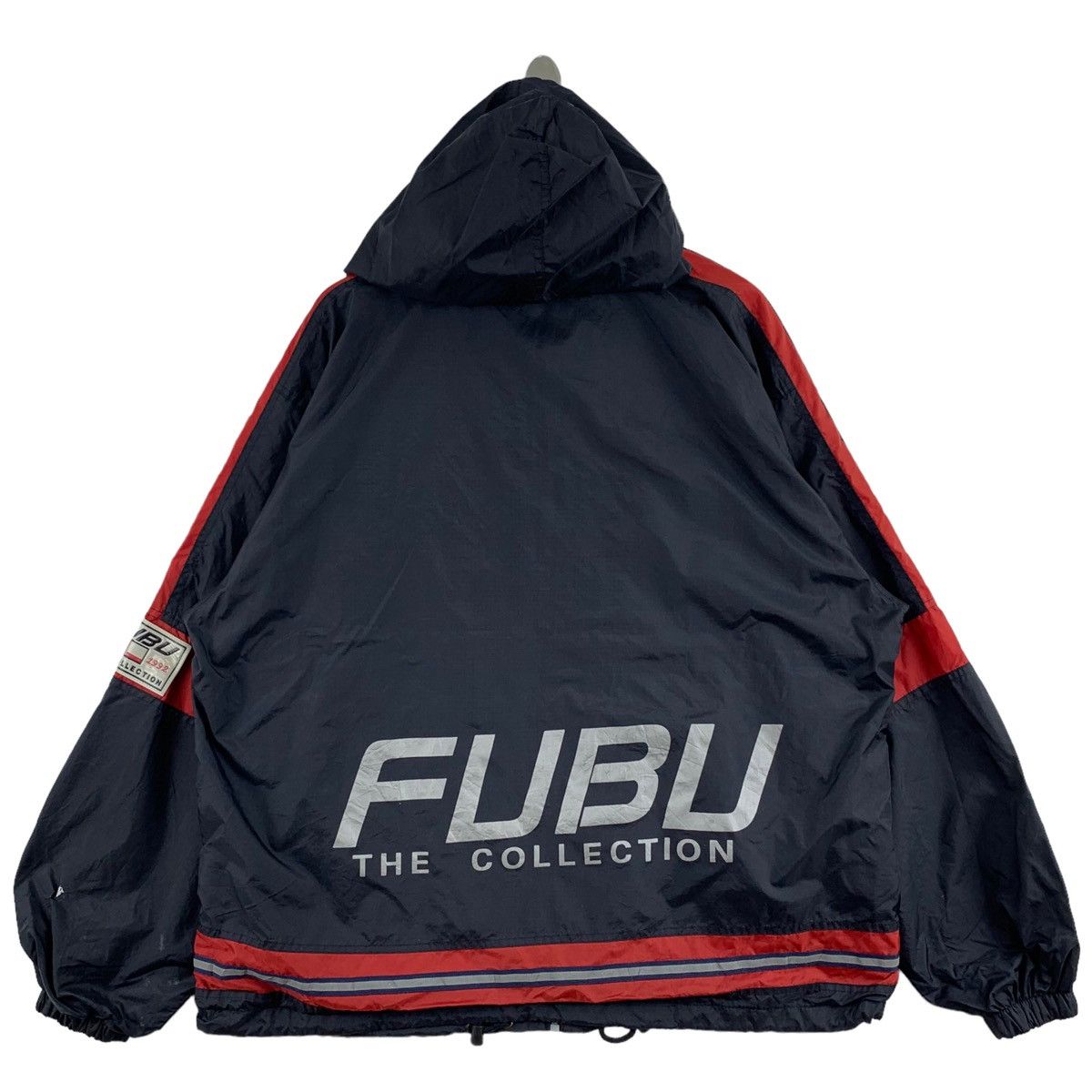 Fubu × Japanese Brand × Varsity Jacket FUBU THE COLLECTION Japanese Brand Rap Black Windbreaker ...