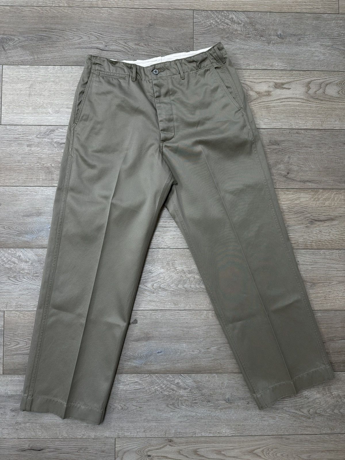 Buzz Rickson's BUZZ RICKSON 1942 EARLY MILITARY WIDE LEG CHINOS | Grailed
