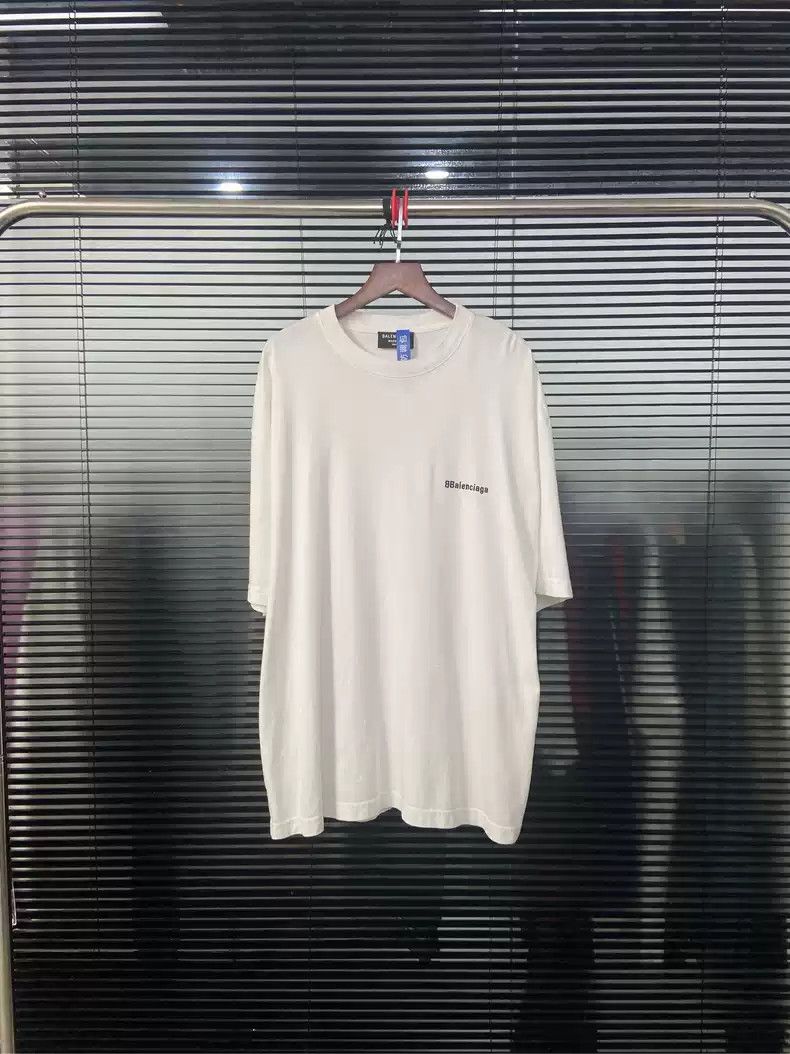 Balenciaga Balenciaga Double B Embroidered Logo Letter White Short ...