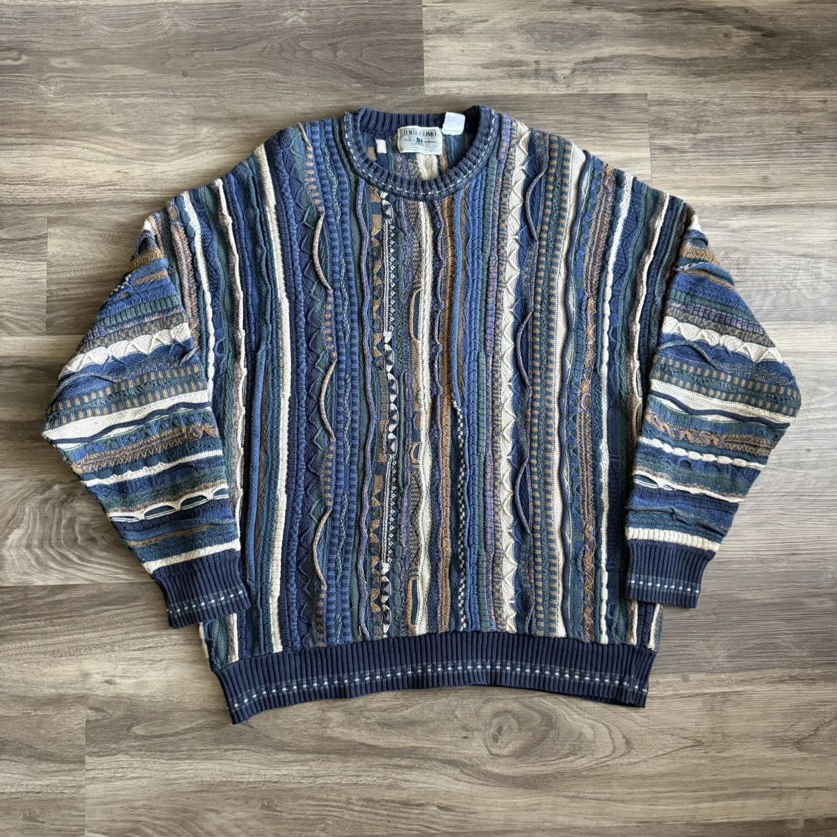 Coogi × Streetwear × Vintage Vintage Idea Uomo Coogi Italy Cable Knit 3D Sweater Size XL | Grailed