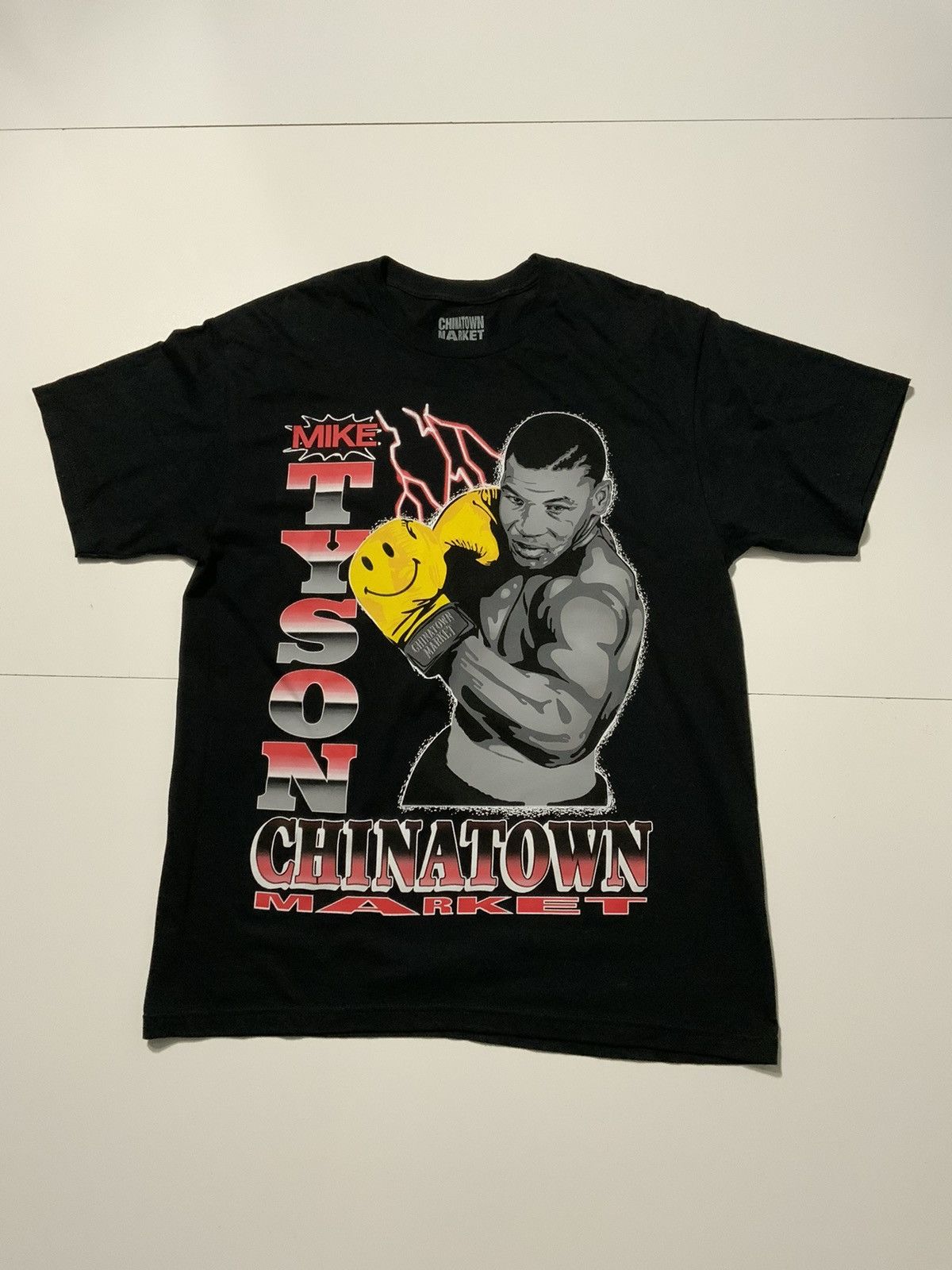 Streetwear Chinatown Market X Mike Tyson Boxing Smiley Gloves T-Shirt ...