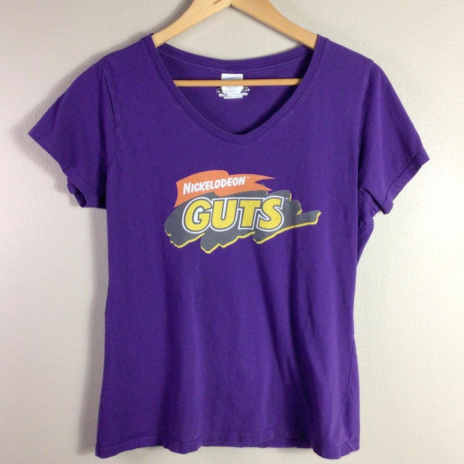 Nickelodeon 90s Vintage Nickelodeon GUTS tv show T Shirt Purple Medium ...