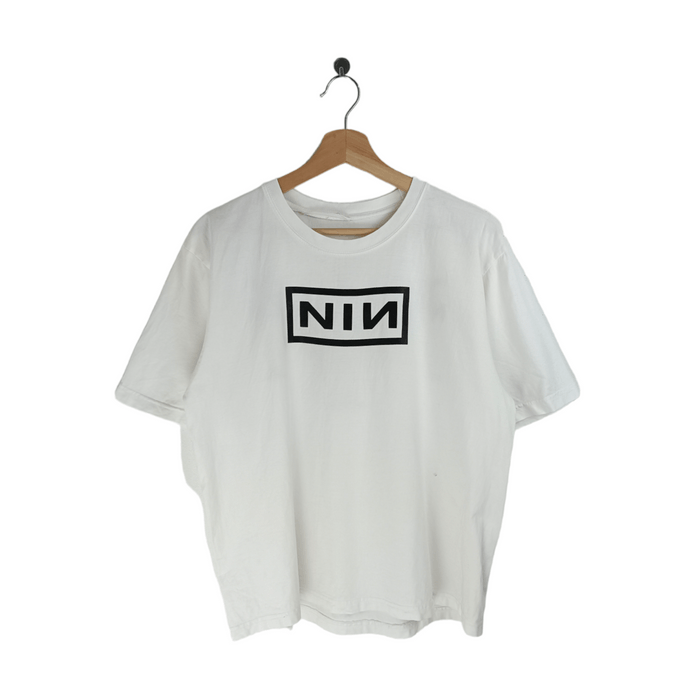 Vintage VINTAGE NINE INCH NAILS NIN CROPPED BIG LOGO BACK HIT TEE | Grailed
