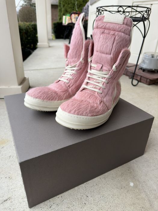 Rick Owens Rick Owens Pink Pony Hair Geobaskets | Grailed