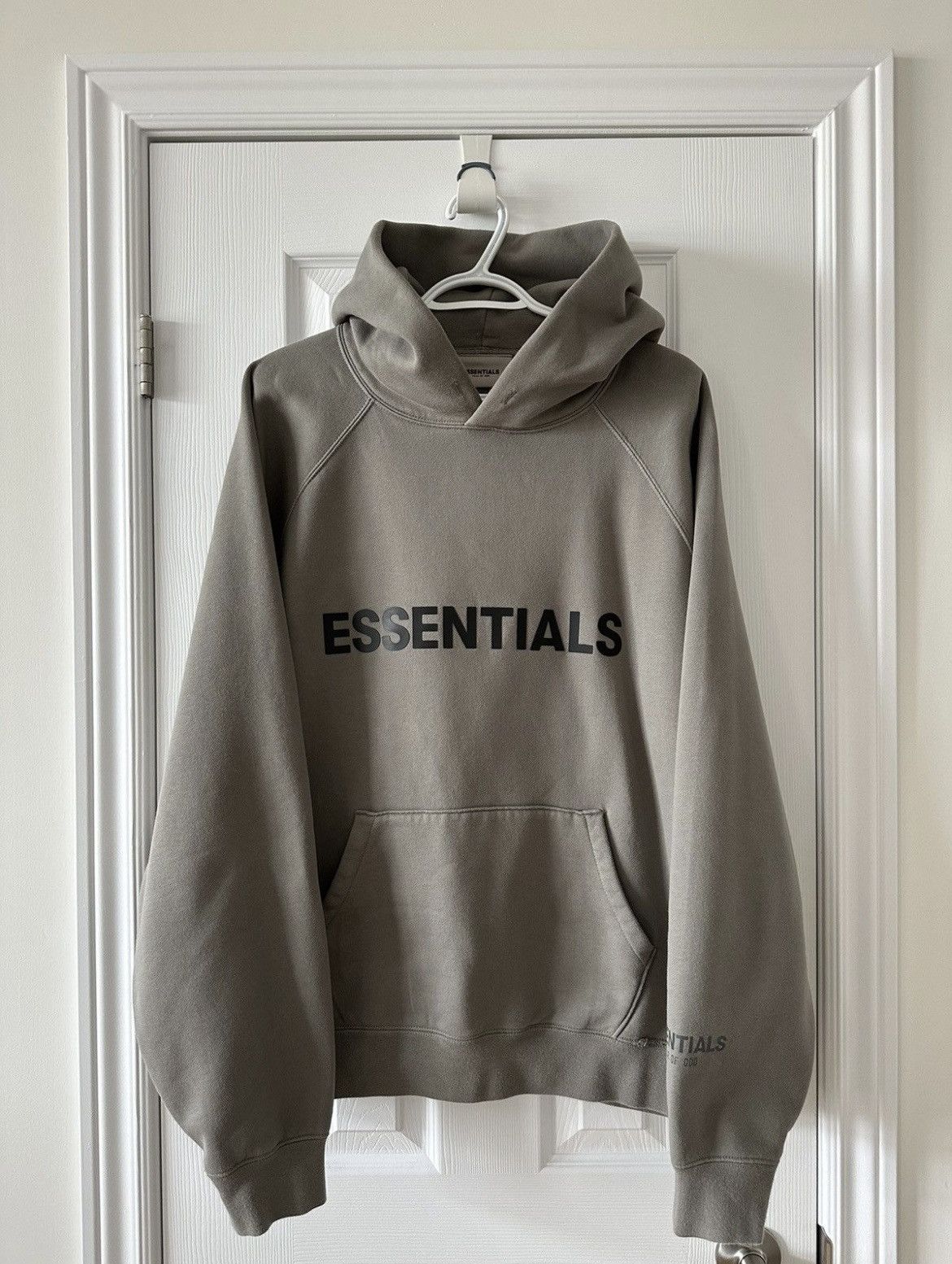 Essentials Charcoal Fear of God Essentials Hoodie | Grailed